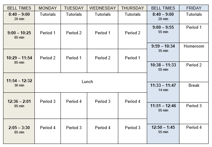 Office Hours & Bell Times - James Fowler High School